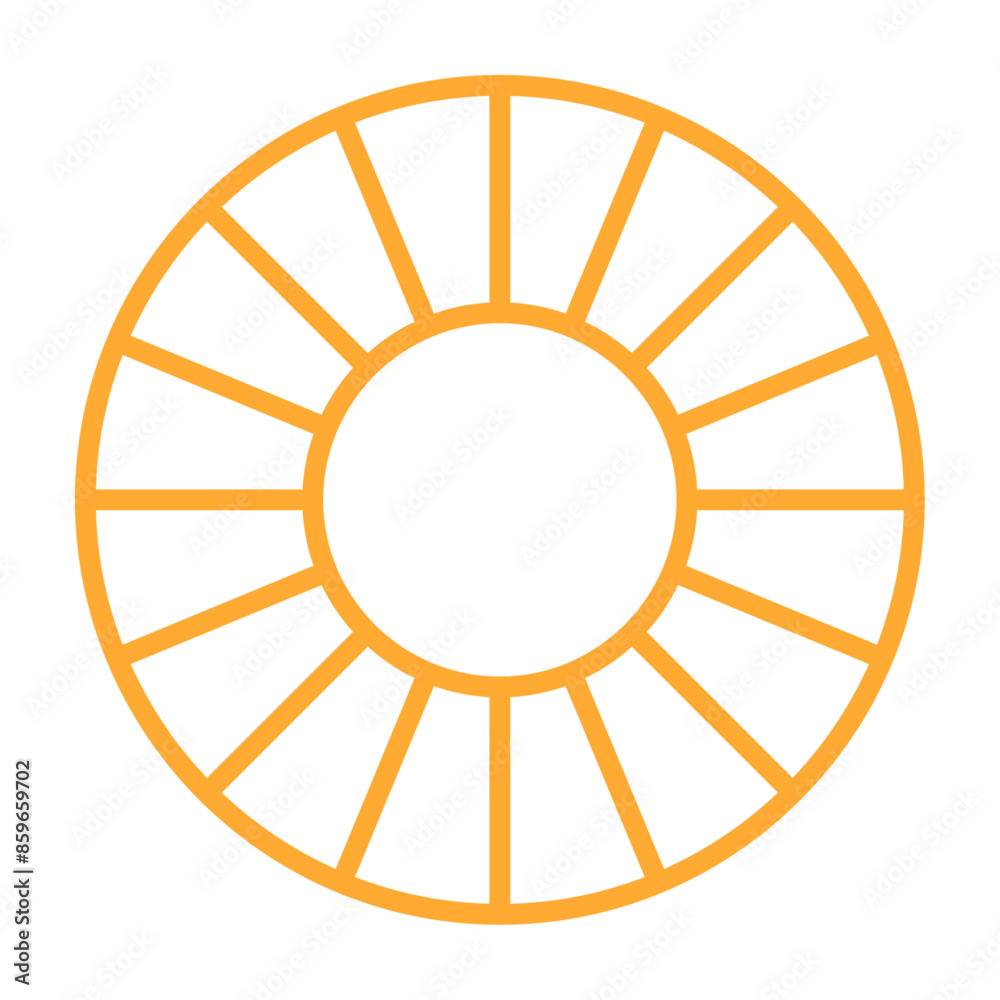 Pie chart with different segments in a circular diagram. wheel graph ...