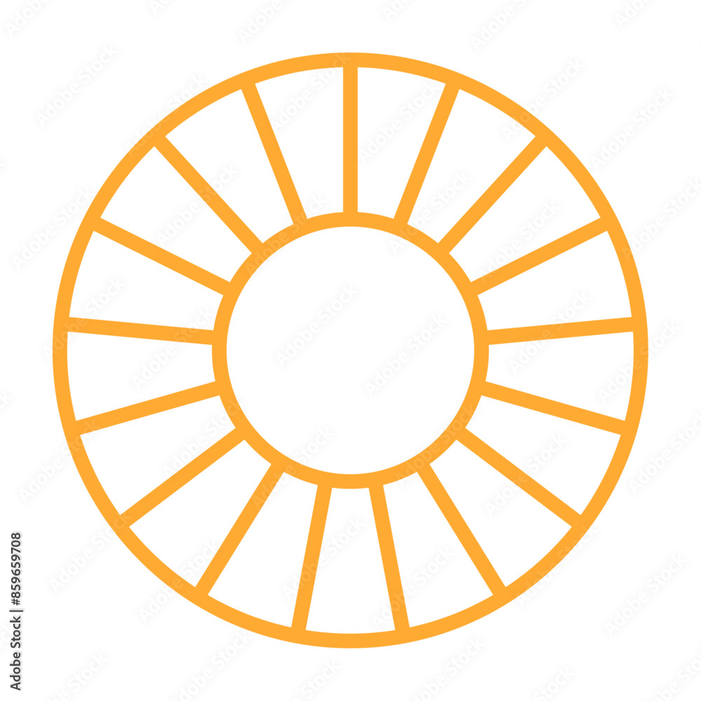 Pie chart with different segments in a circular diagram. wheel graph ...