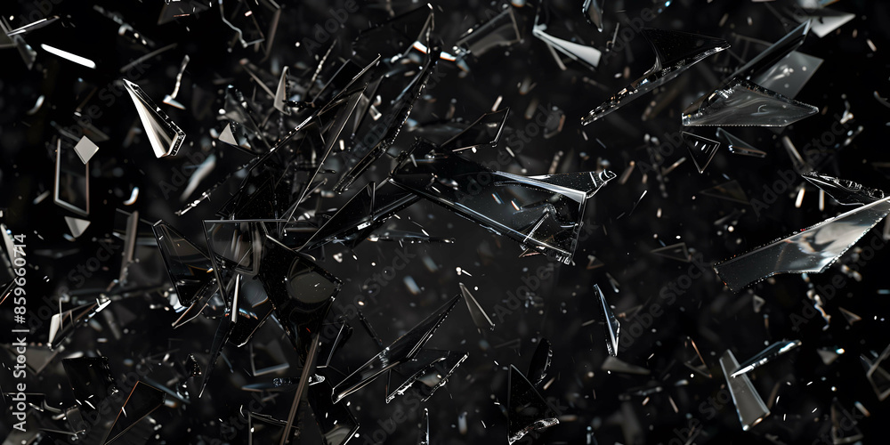 Dynamic glass texture featuring shattered pieces with bits and shards ...