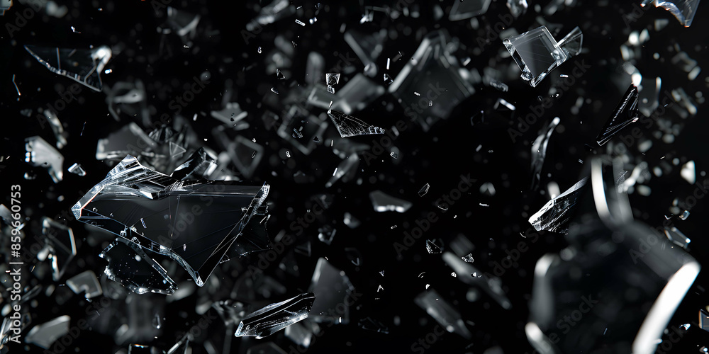 Dynamic glass texture featuring shattered pieces with bits and shards ...