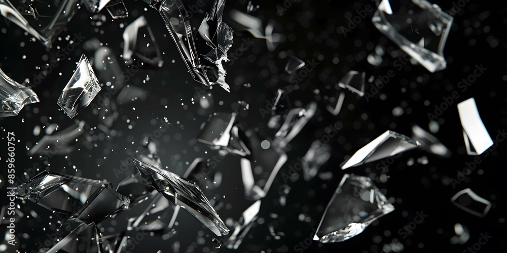 Dynamic glass texture featuring shattered pieces with bits and shards ...