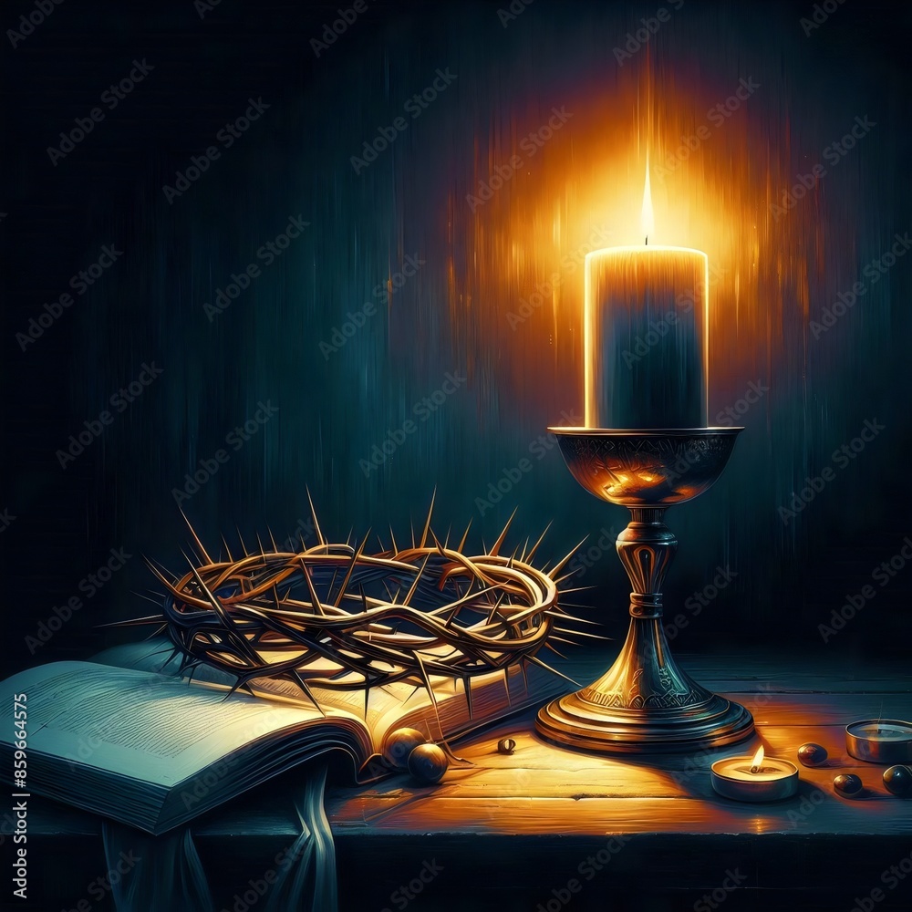 Jesus Crown of Thorns Illustration Christian Art and Symbolism Stock ...