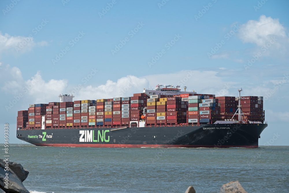Zim Integrated Shipping Services container vessel Mount Olympus sails ...