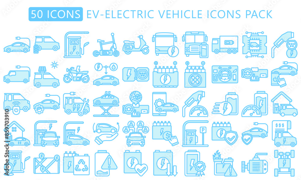 EV-Electric Vehicle dual-tone blue color icons pack, related to EV ... EV-Electric Vehicle dual-tone blue color icons pack, related to EV ...