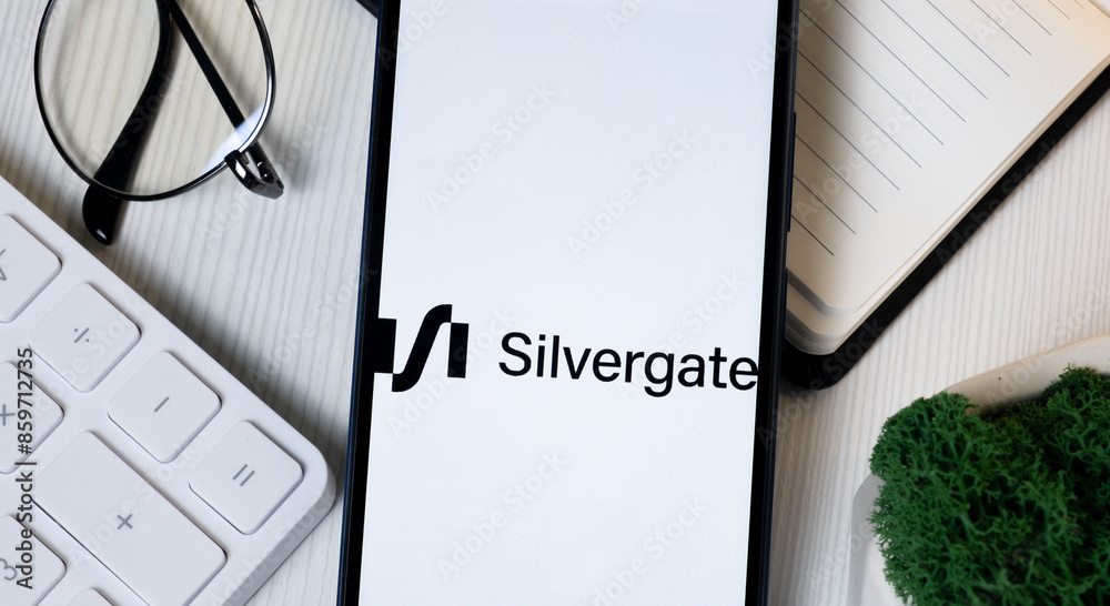 New York, USA - 1 June 2024: Silvergate Bank Logo on Phone Screen, Company Icon Stock Photo ...