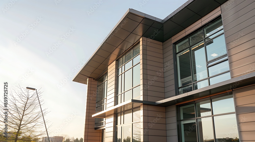 energy-efficient office building using fiber cement siding in a ...