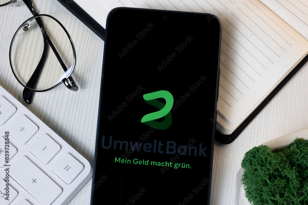 New York, USA - 1 June 2024: UmweltBank Logo on Phone Screen, Company ...