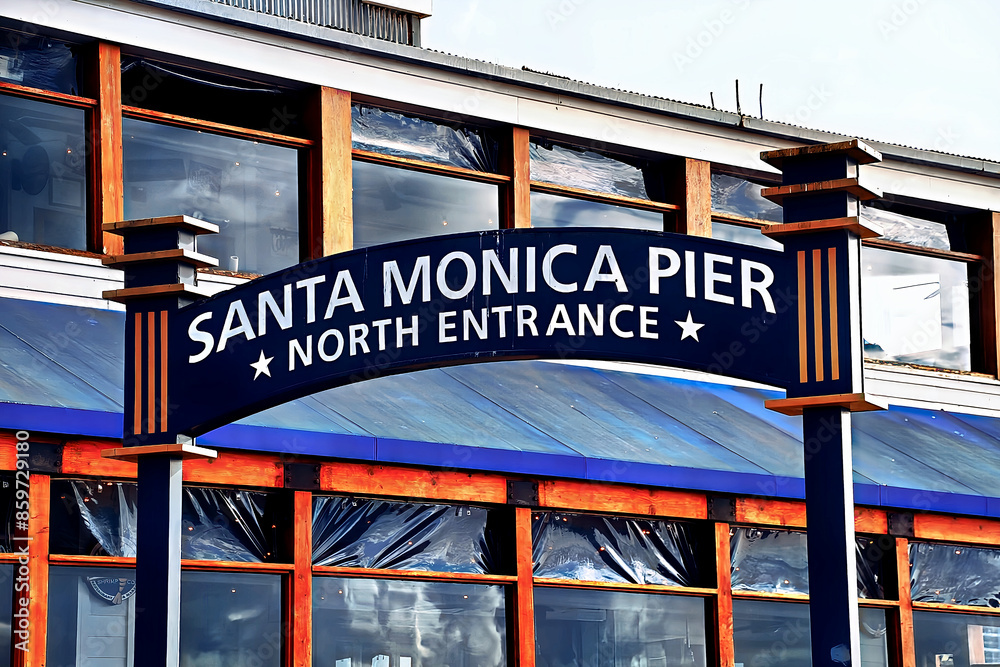 Foto de Welcoming arch in Santa Monica, California. The city has 3.5 ...