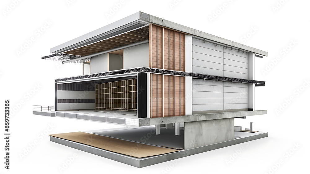 detailed architectural diagram showing the layering and thermal ...