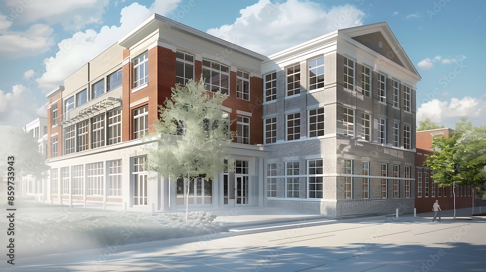 detailed architectural study of a building fa? section ade renovation ...