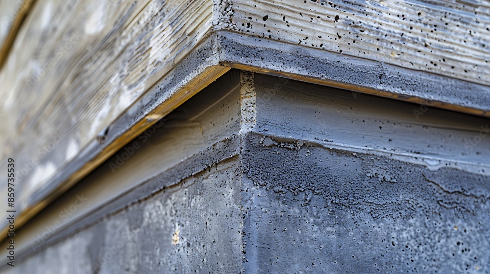 detailed view of a joint and corner of fiber cement siding ...