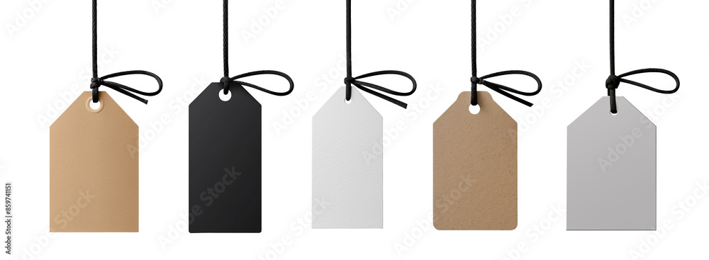 Carton paper label tags, with natural linen string cord knot. Different ...