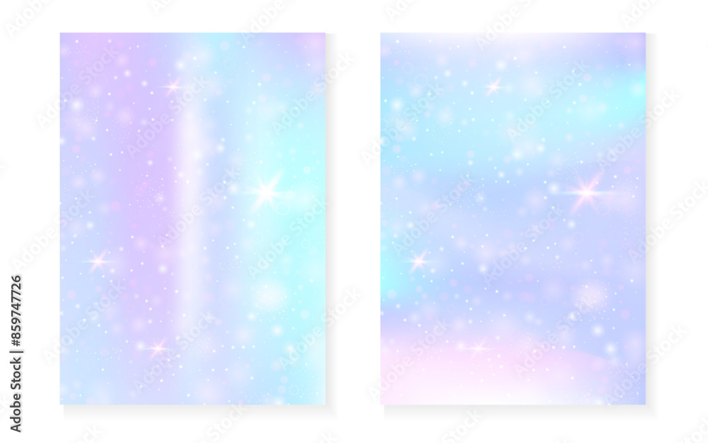 Magic background with princess rainbow gradient. Kawaii unicorn ...