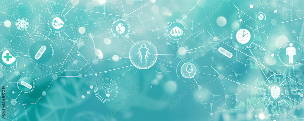 Medical background featuring a light turquoise and white color scheme ...