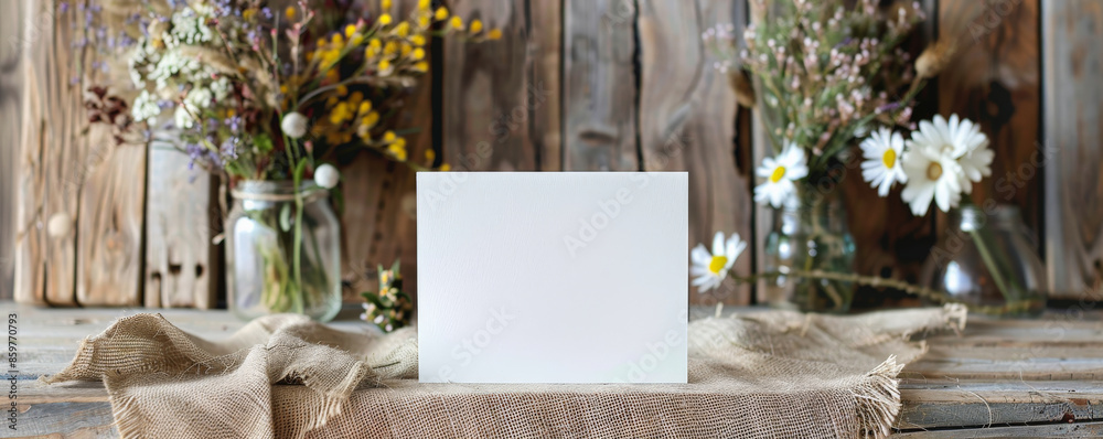 Mockup card birthday background showcasing a rustic farmhouse design ...