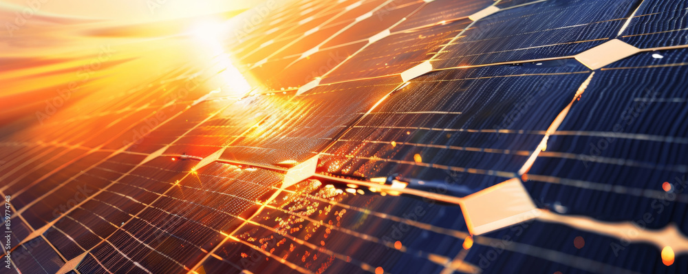 Solar energy background featuring a close-up of a solar cell texture ...