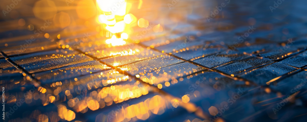 Solar energy background featuring a close-up of a solar cell texture ...