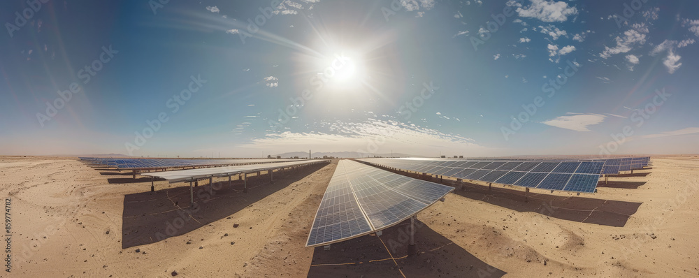 Solar energy background featuring a wide expanse of solar panels in a ...