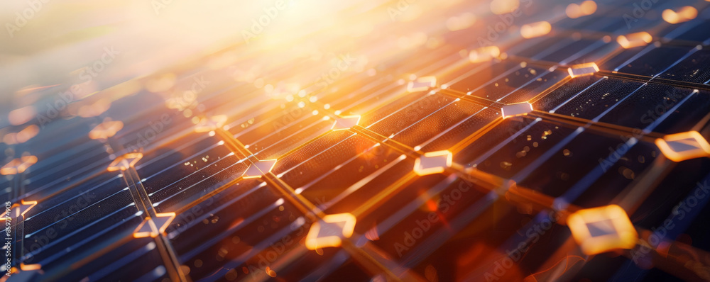 Solar energy background with a close-up of solar cells, the texture ...