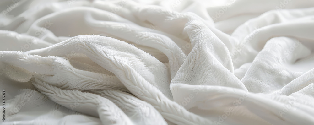 White Velvet Fabric: Soft white velvet fabric with a plush texture ...