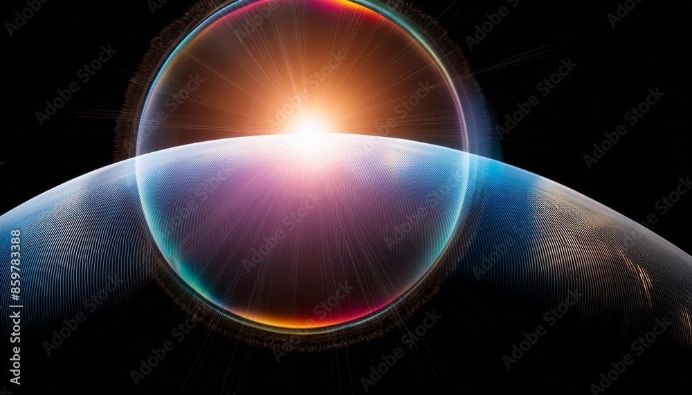 isolate halo spectrum lens flare on transparent backgrounds png Stock ...