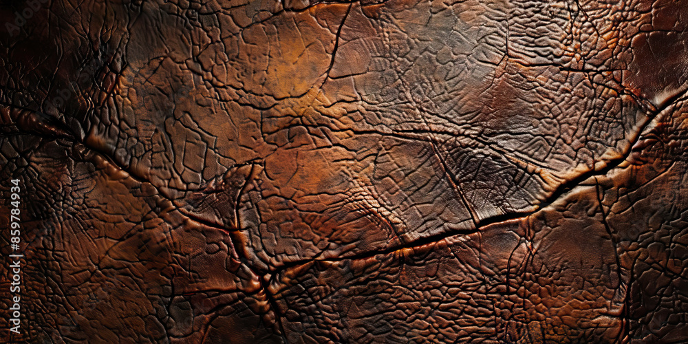 Worn Leather: Close-Up Texture of Aged Leather, Showing Grain and Wear ...