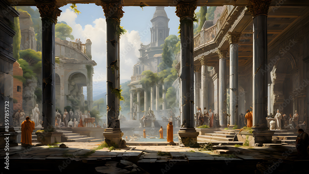 Roman Priests In Temple Painting - ancient, roman, rome, italy ...