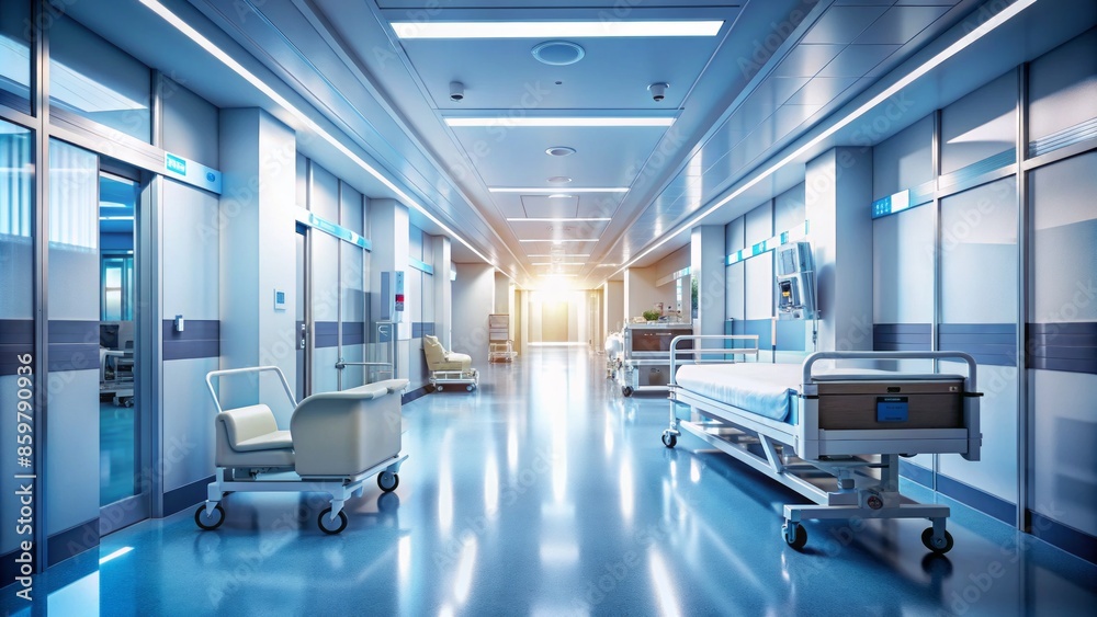 The Hospital Hallway Is Long And Empty, With A Single Gurney At The End ...