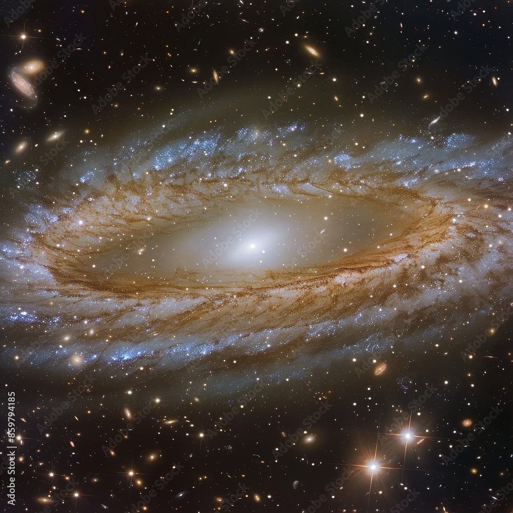 Lenticular galaxy with bright central bulge, faint outer disk, starry ...