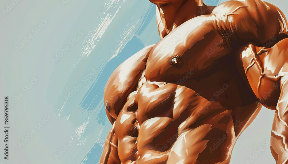 Strength is the anthem of the muscular: Illustrate a muscular person ...
