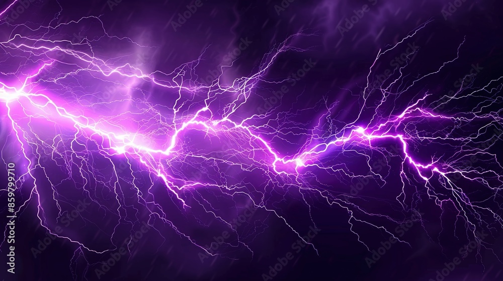 Lightning, purple lightning background, dark sky with lightnings ...