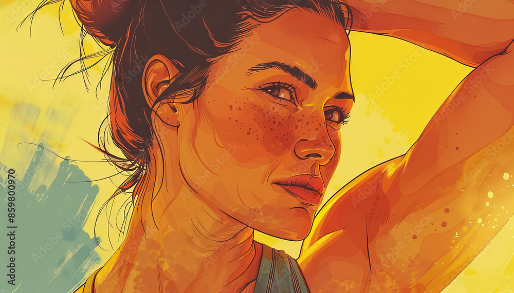 Strength is the language of muscular femininity: Illustrate a woman ...