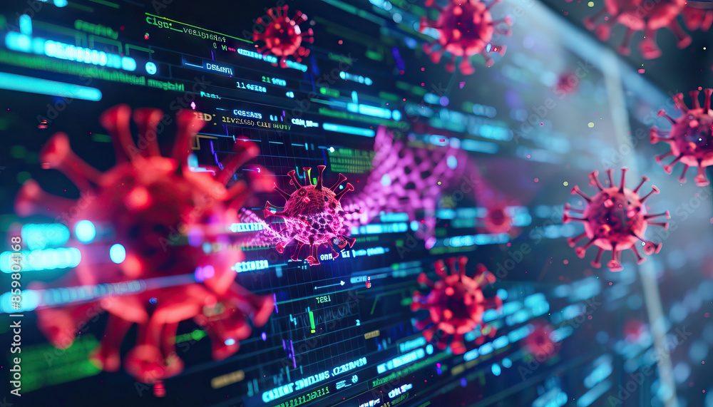 Deception is the virus of digital scammers: Depict a computer screen ...