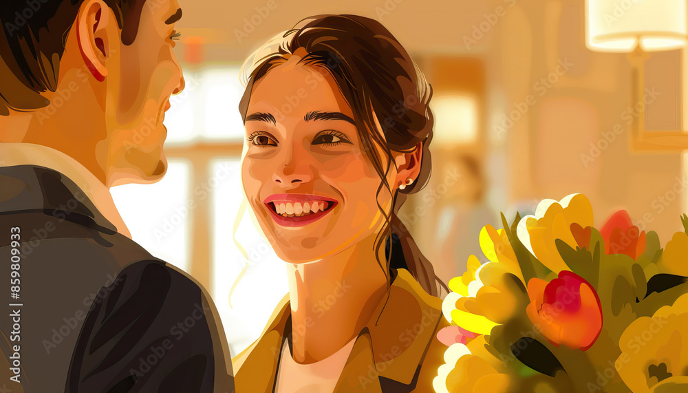 Hospitality is the heartbeat of hotels: Illustrate a hotel staff member ...