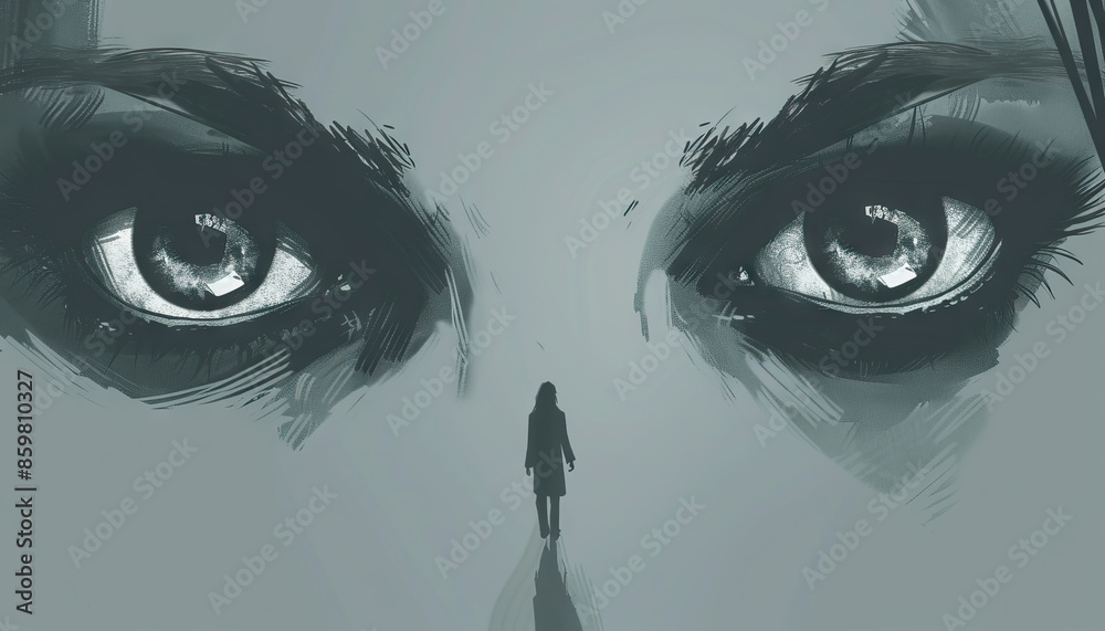 Creepiness is the unsettling feeling of eyes watching: Illustrate a ...