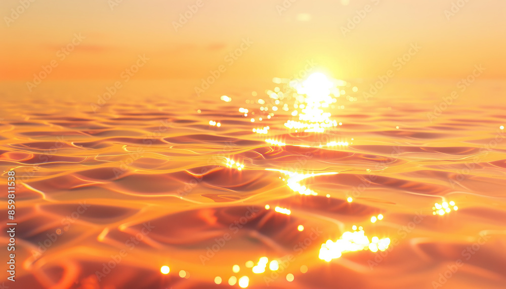 Heat is the shimmering mirage on the horizon: Depict a mirage of water ...