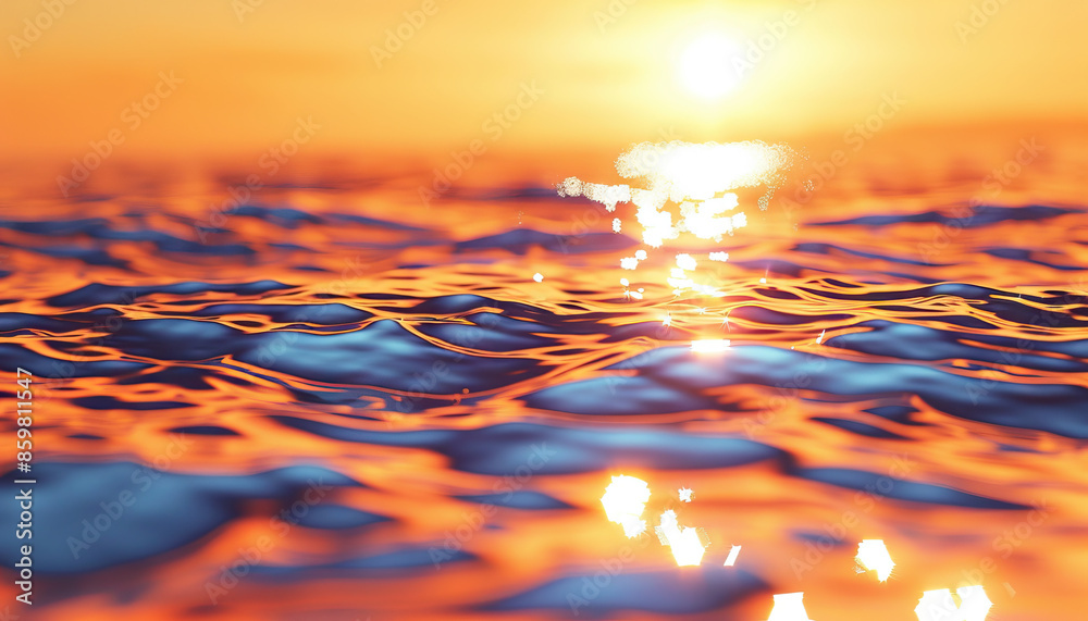 Heat is the shimmering mirage on the horizon: Depict a mirage of water ...