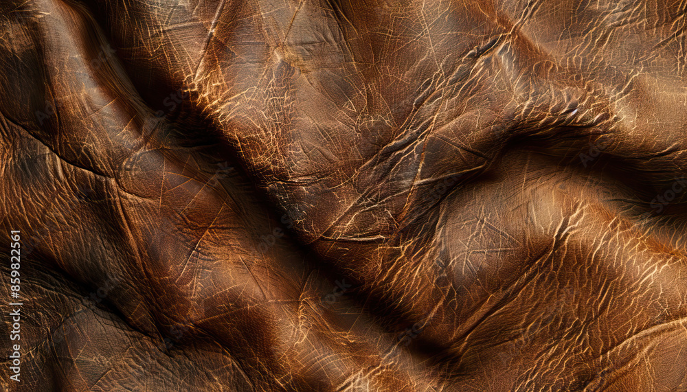 Leather is the tough, rugged texture of enduring strength: Depict a ...