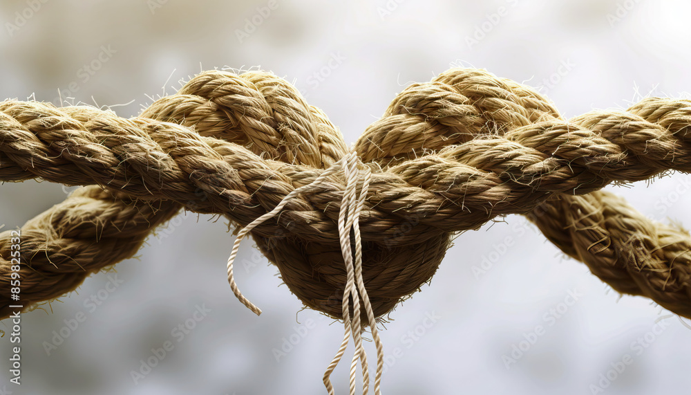Heartbreak is the unraveling of a once-tight bond: Illustrate a rope ...