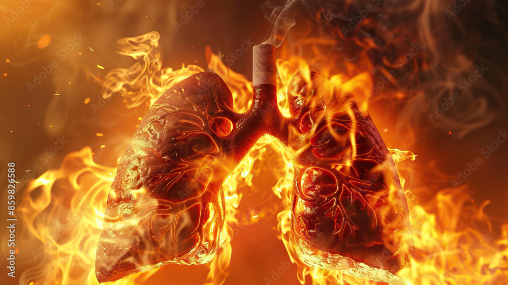 Smoking is the slow burn of lung destruction: Visualize a pair of lungs ...