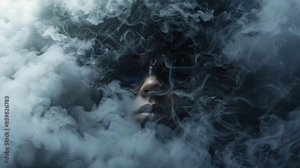 Tobacco is the toxic cloud that suffocates life: Depict a person ...