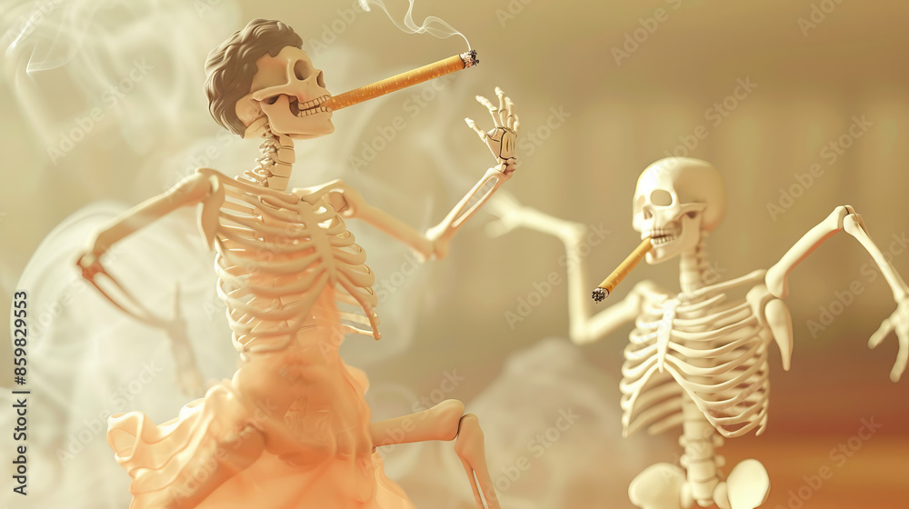 Smoking is the dangerous dance with disease: Illustrate a person ...