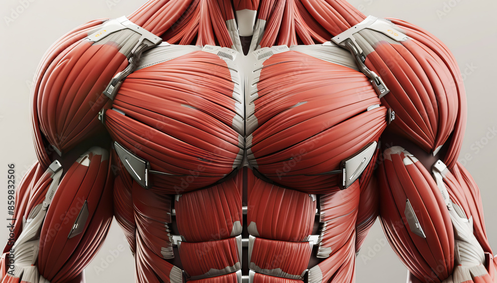 Muscles are the armor of the body: Depict a suit of armor made of ...
