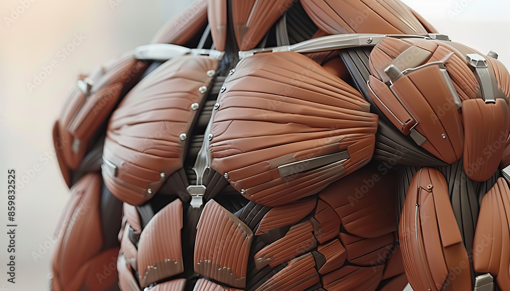 Muscles are the armor of the body: Depict a suit of armor made of ...