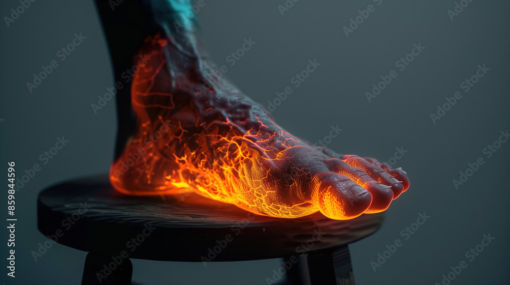 Foot Health: Close-up of Gout Flare with Swollen, Red Big Toe Stock ...