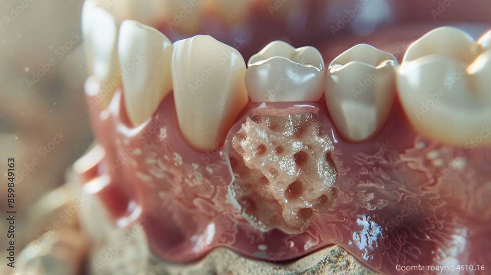 Dental anatomy showing a severely decayed tooth with a root abscess ...