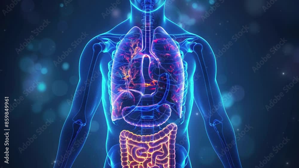 Anatomical x-ray human body anatomy. 3d human anatomy illustration with ...