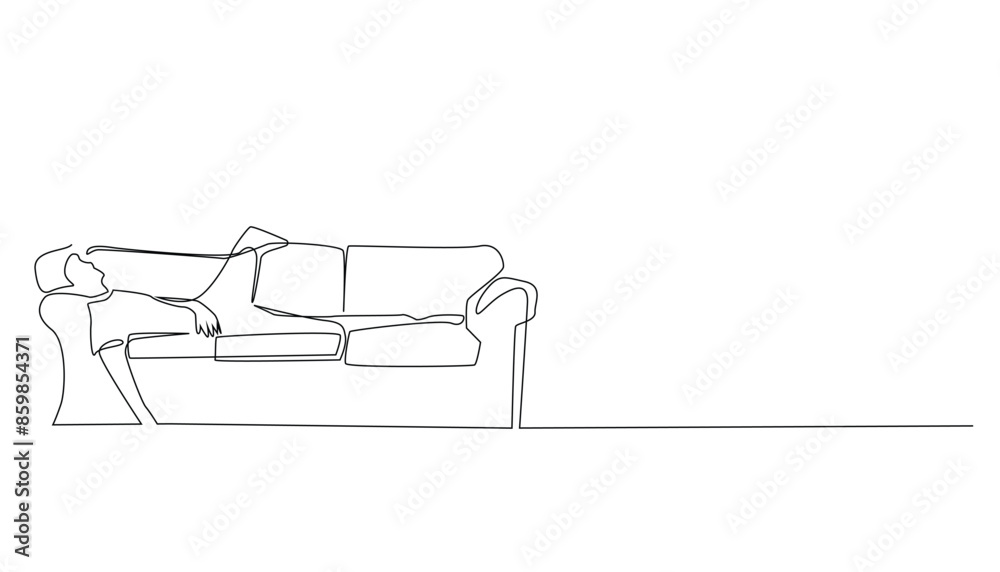 continuous line drawing of people lazing around. vector single line ...
