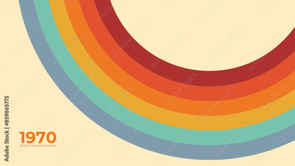 Abstract retro 70s background vector. Colorful vintage 1970 stylish ...