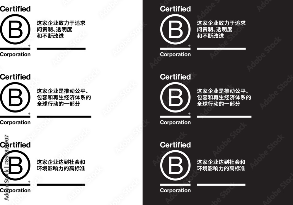 B Corp Systems, B Corp Certification Logo Tagline Lockups, Chinese ...